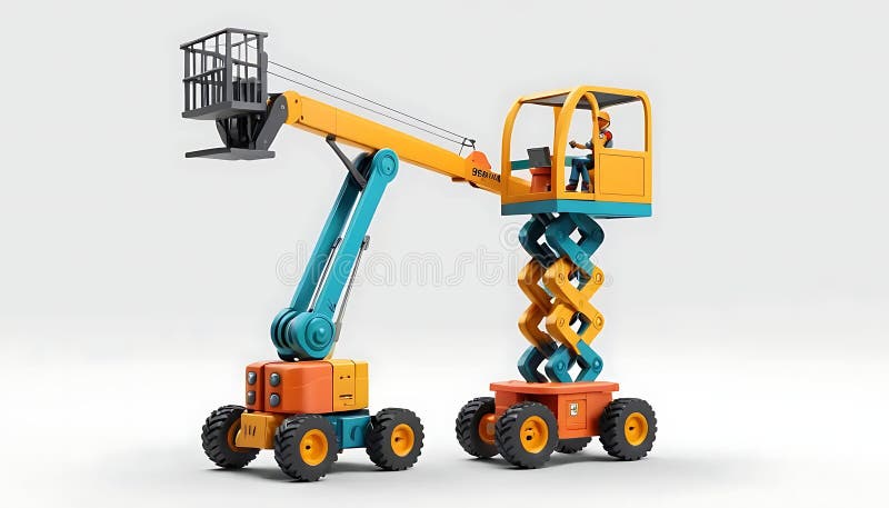 Compact Scissor Lift Aerial Platform 3d Render Stock Photo - Image of ...