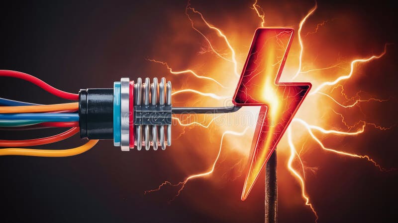 Generative AI, an Electrical Circuit Connected To a Grounding Rod, with ...