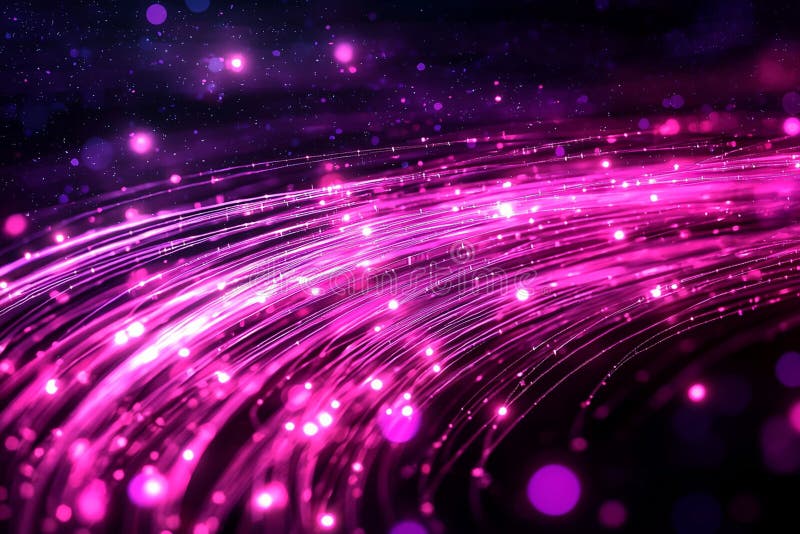 Vibrant 3D Render of Fiber Optic Light Trail in Pink and Purple Hues ...
