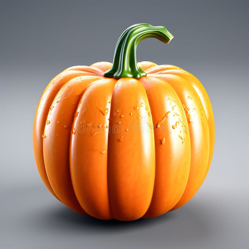 Vibrant 3D Render of Isolated Cut Pumpkin on Solid Background - Autumn ...