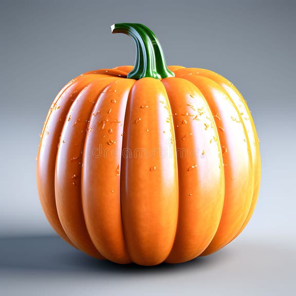 Vibrant 3D Render of Isolated Cut Pumpkin on Solid Background - Autumn ...