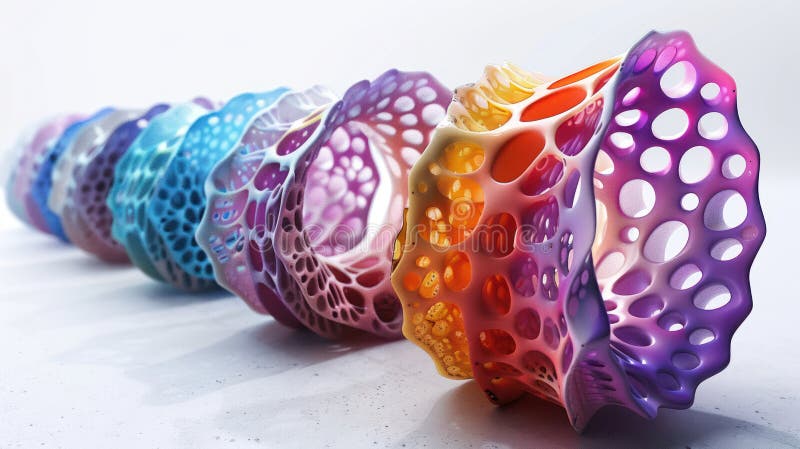 Colorful Abstract Structures - 3D Render Set Stock Illustration ...