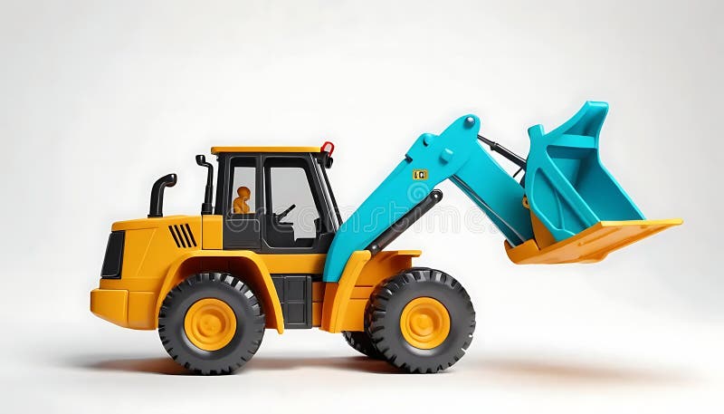 Yellow Blue Toy Excavator Loader 3d Render Stock Photos - Free ...