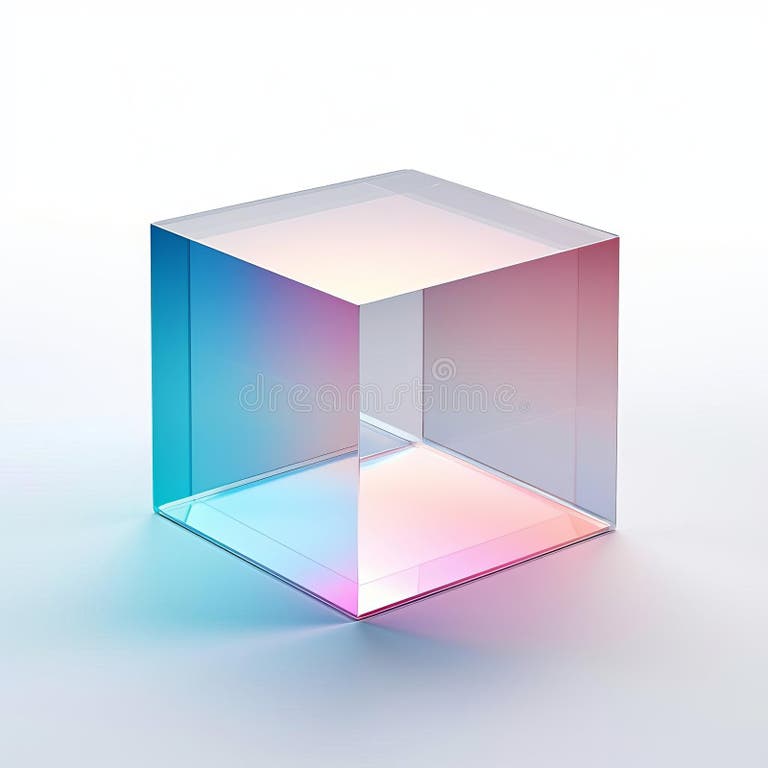 Vibrant 3d-rendered Cube on White Background Scene Stock Illustration ...