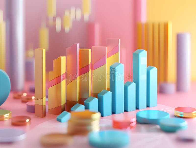 Vibrant 3D Rendered Financial Growth Charts and Graphs Visualizing Data ... Vibrant 3D Rendered Financial Growth Charts and Graphs Visualizing Data ...