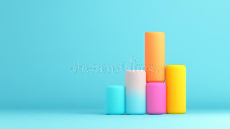 A Vibrant 3D Rendered Icon of a Bar Chart, Combining Modern Design with ...