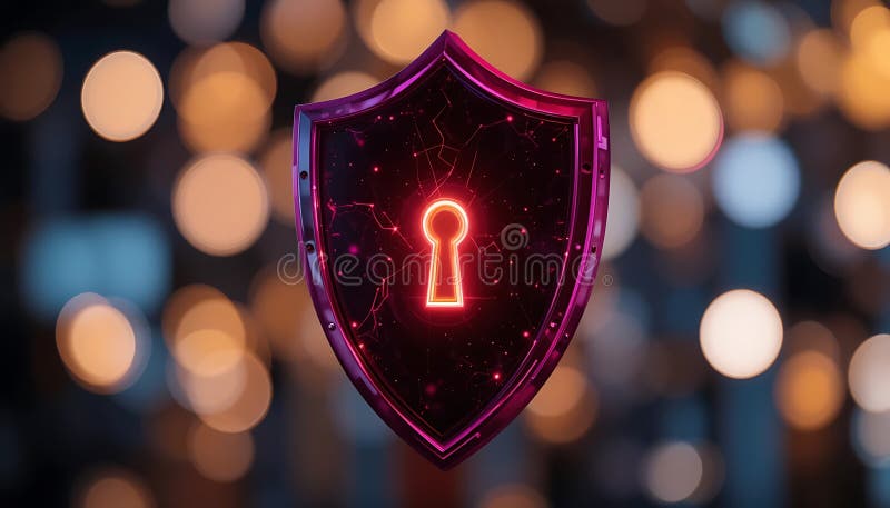 A Glowing, Protected Keyhole Shield, Symbolizing Security Stock ...