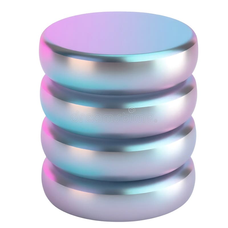 Stacked 3D Plastic Icon Pastel Iridescent White Background Stock ...