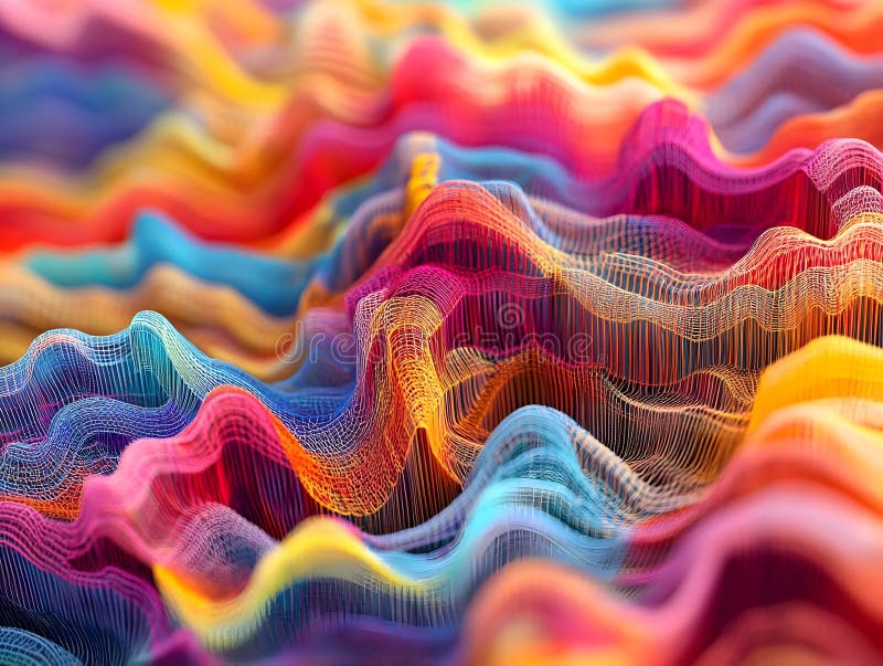 Vibrant 3D Rendered Pulled Thread Pattern with Mesmerizing Curves and ...