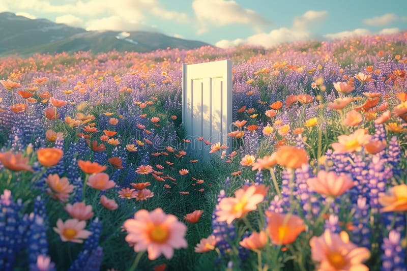 Vibrant 3D Rendering Captures the Essence of a Spring Meadow Stock ...