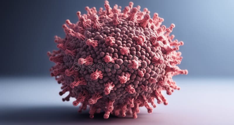 Vibrant 3D Rendering of a Cell Structure, Possibly a Virus or Bacteria ...