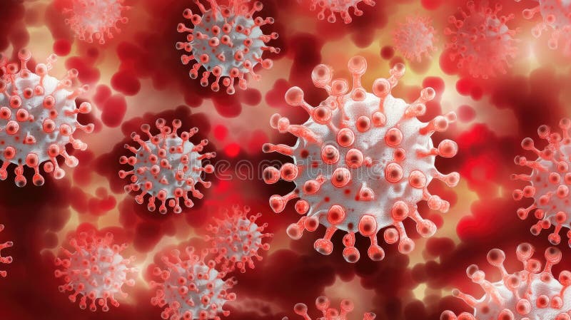 A Vibrant 3D Rendering of the Common Cold Virus Illustrated with a ...