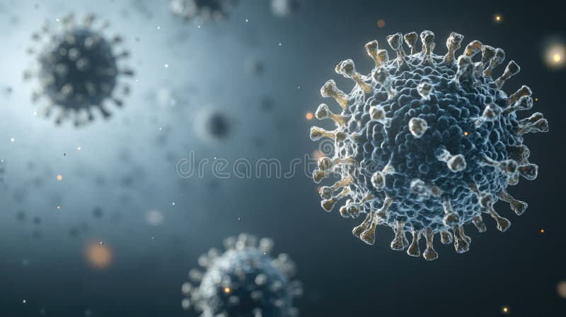 A Vibrant 3D Rendering of the Common Cold Virus Illustrated with a ...