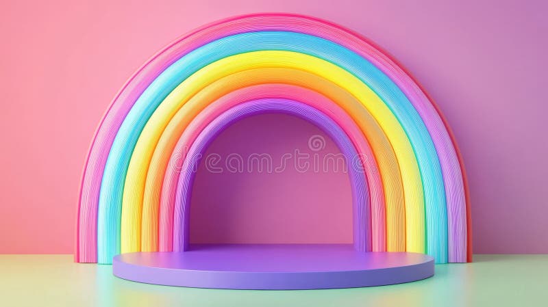 Vibrant 3D Rendering of Pastel Rainbow Backdrop for Creative Projects ...