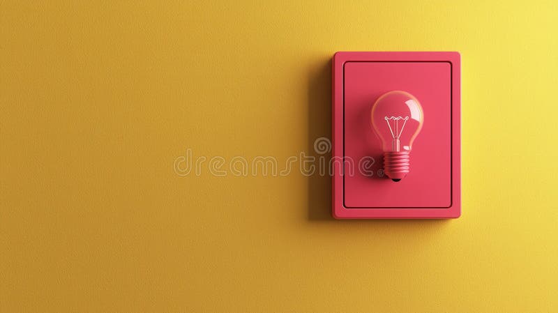 Red Light Switch with Lightbulb Innovation Ideas Business Concept Stock ...