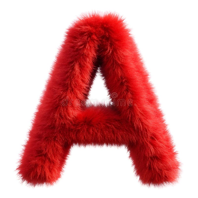 Red Fluffy Uppercase Letter a Isolated on a White Background for ...