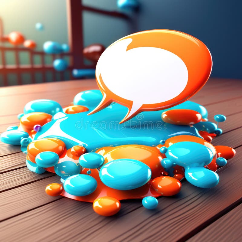 Vibrant 3D Speech Bubbles Over Gradient Background Stock Illustration ...