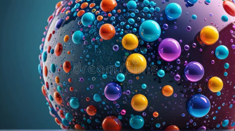 Vibrant 3D Sphere with Intricate Bubble Patterns Cinema 4D & Octane ...
