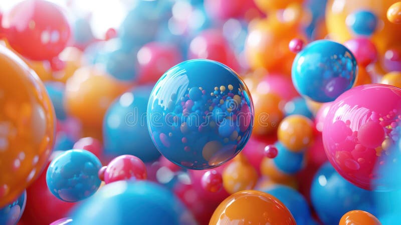 Vibrant 3D Spheres in a Spectrum of Colors Stock Illustration ...