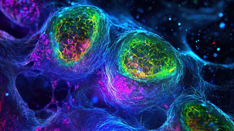Vibrant 3D Stem Cell Visualization for Innovative Research Stock ...