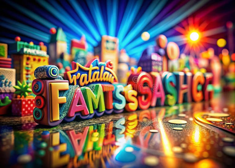 Vibrant 3D Text Effect a TiltShift Miniature Exploding with Color and ...