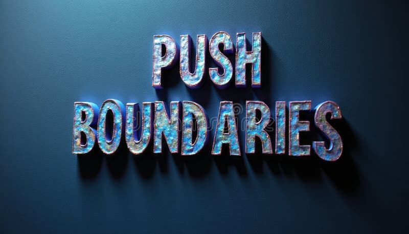 Vibrant 3D Text Urging To Push Boundaries Stock Photo - Image of color, modern: 356742256