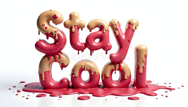 A Vibrant 3D Typography Design Featuring the Phrase "Stay Cool ...