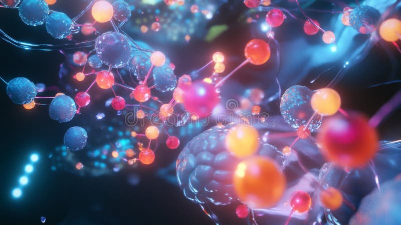 Vibrant 3d Visualization of Endorphins Interacting with Brain Receptors ...