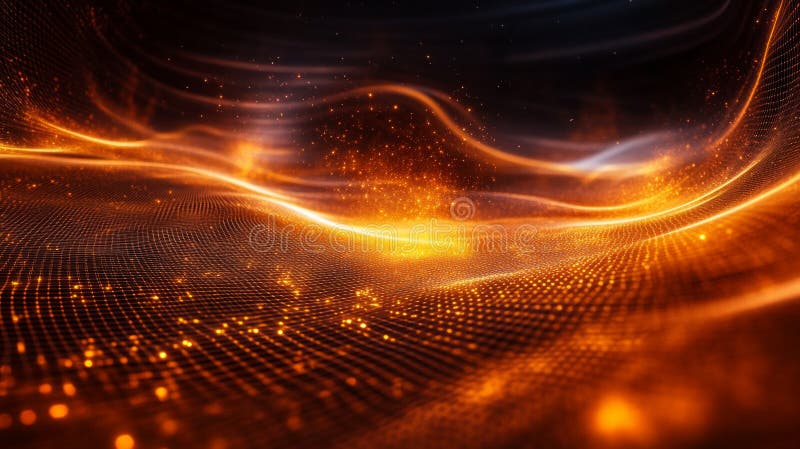 Vibrant 3D Visualization of Quantum Fields with Glowing Particles and ...