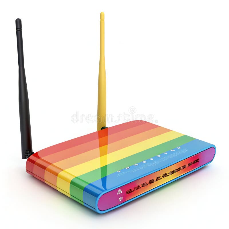 Vibrant 3D WiFi Router Illustration Isolated on White Background Stock ...