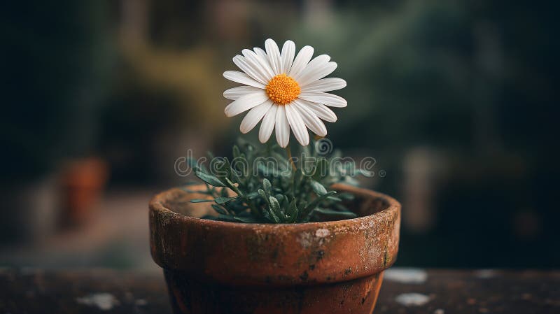 Vibrant Daisy Flower in Pot - Professional Floral Photography Stock ...