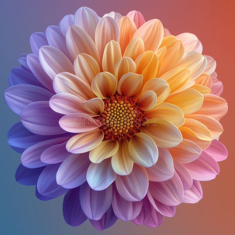 A Vibrant Daisy with a Gradient of Pink, Purple, and Yellow Petals ...