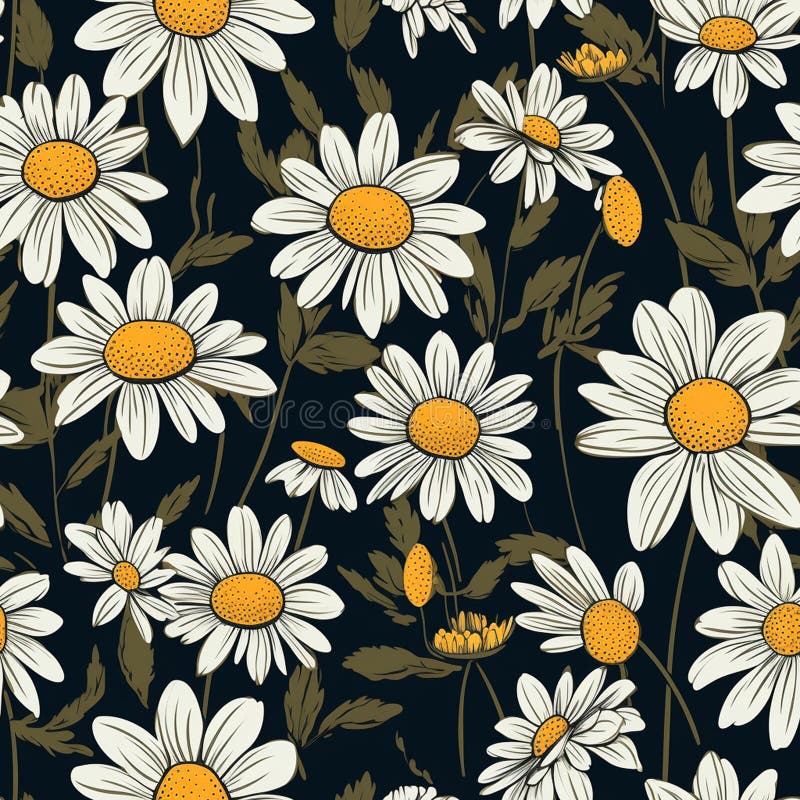 Vibrant Daisy Texture for Eye-catching Backdrop Stock Illustration ...