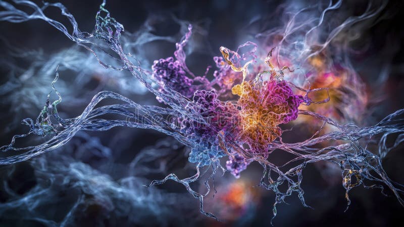 Vibrant Dance of Glowing Chromosomes Scientific Visualization Digital ...