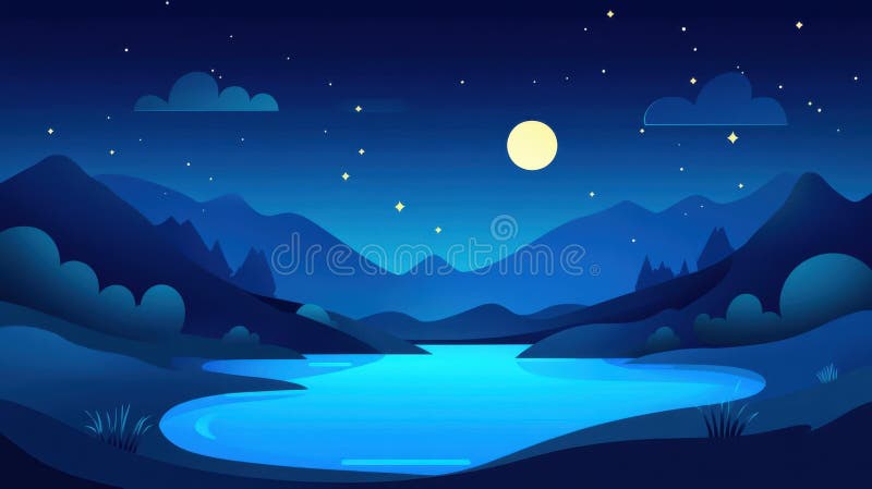 A Vibrant Dark Blue Backdrop Featuring Modern Flat Illustrations that ...