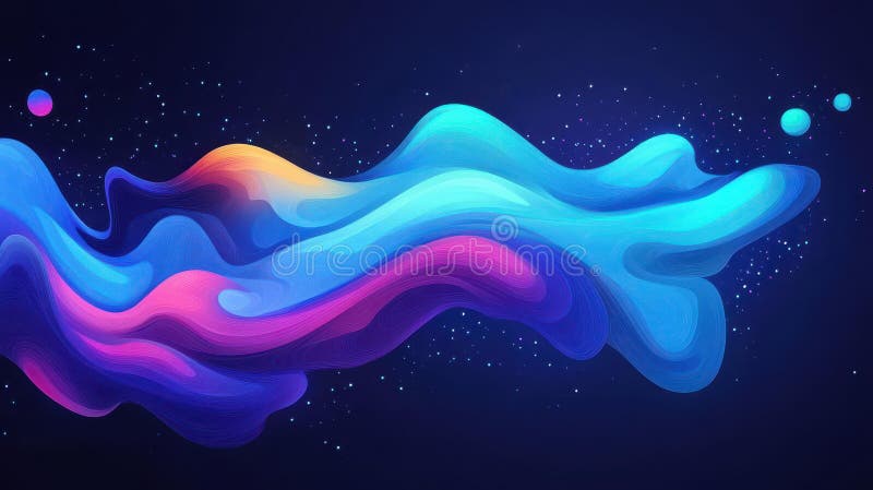 Vibrant Dark Blue Background with Colorful Light Elements, Perfect for ...