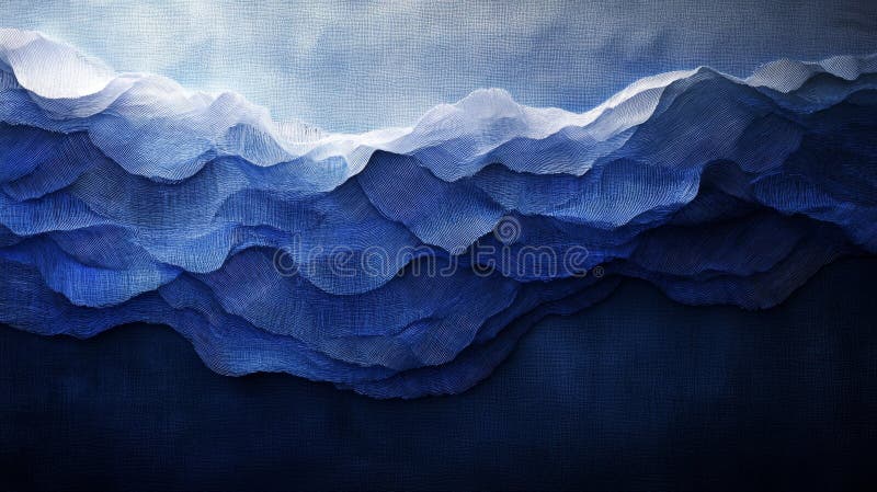 Vibrant Dark Blue Canvas with Dynamic Pulsating Waves Stock ...