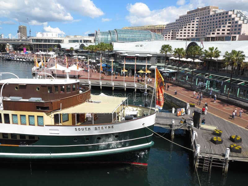 Darling Harbour Environment with Skyline Sydney Editorial Stock Image ...