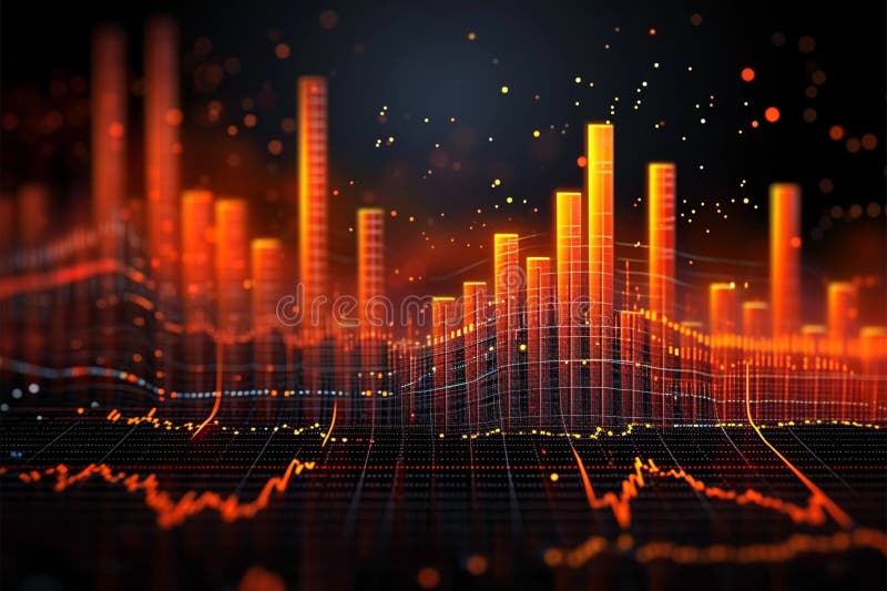 Vibrant Data an Abstract Stock Chart Featuring Bold Orange Black ...