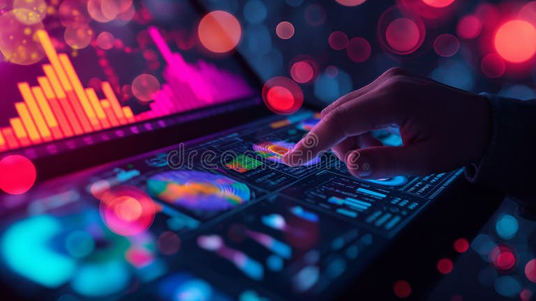 A Vibrant Data Analytics Dashboard Displaying Real-time Insights ...