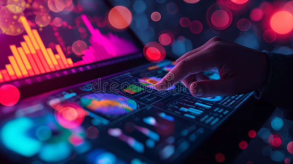 A Vibrant Data Analytics Dashboard Displaying Real-time Insights ...