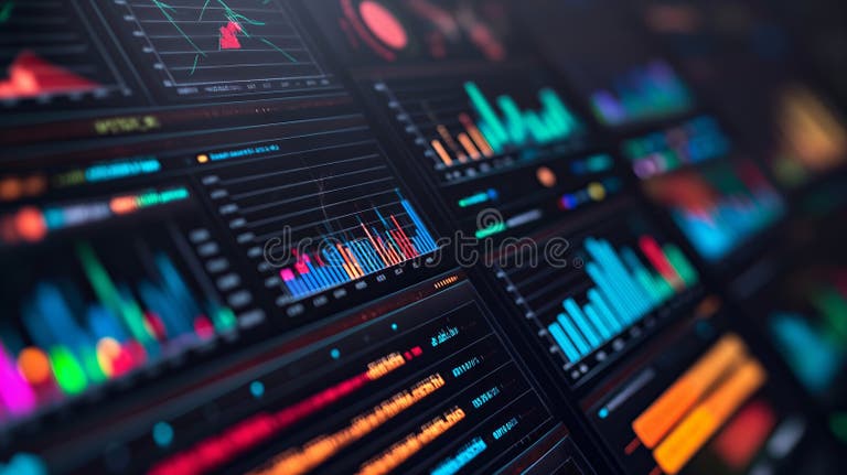 A Vibrant Data Analytics Dashboard Displaying Real-time Insights, Charts, and Graphs with ...