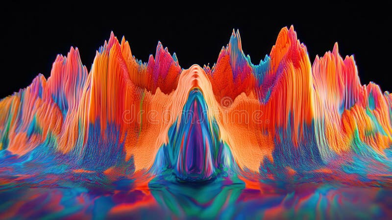 Vibrant Data Peaks Abstract Visualization of a Colorful Digital ...