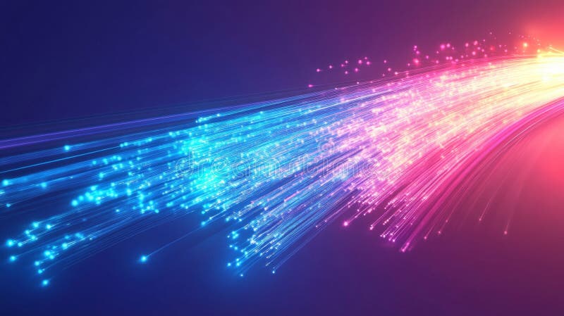 Vibrant Data Stream with Blue Lights and Dynamic Flow Stock ...