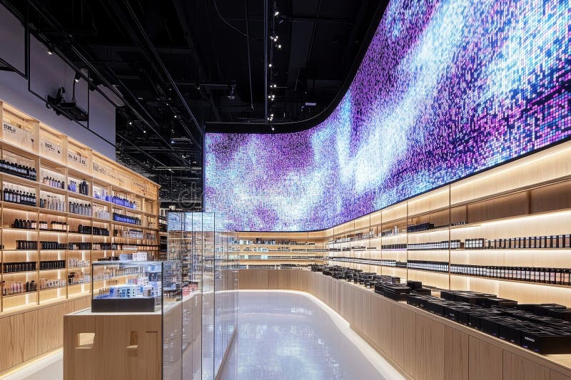 Vibrant Data Visualization is Displayed on a Modern Digital Screen in a ...