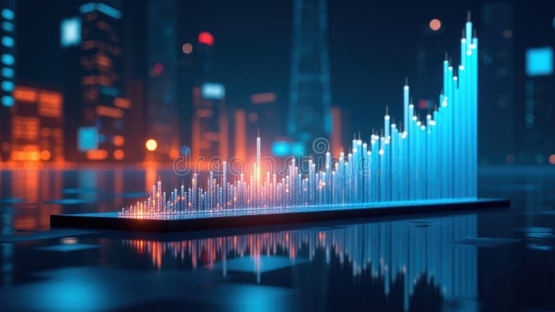 A Vibrant Data Visualization Presents Rising Analytics on a Digital ...