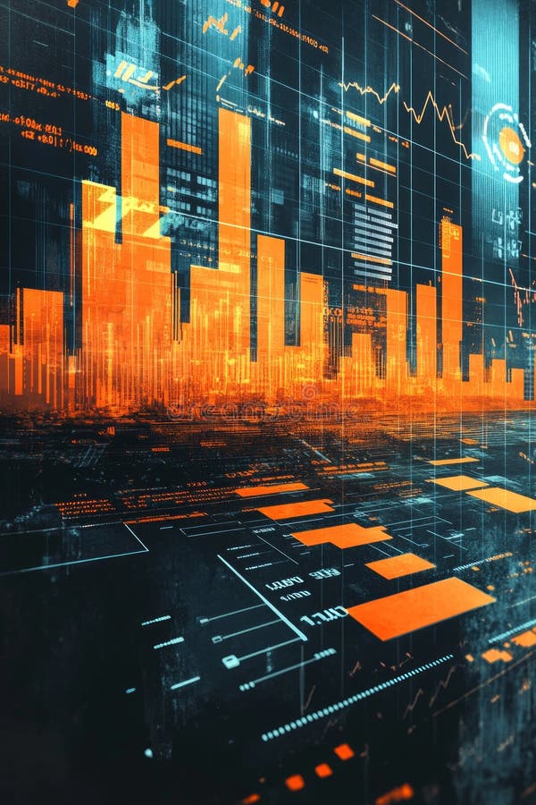 Vibrant Data Visuals Showcase Financial Graphs, Charts, and Metrics on ...