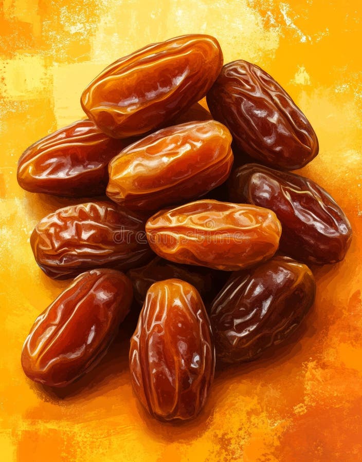 Vibrant Dates are Illustrated in a Watercolor Style, with the Image ...