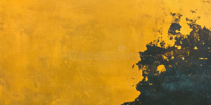 Vibrant Deep Gold Wall with Grunge Texture and Dark Markings in an ...