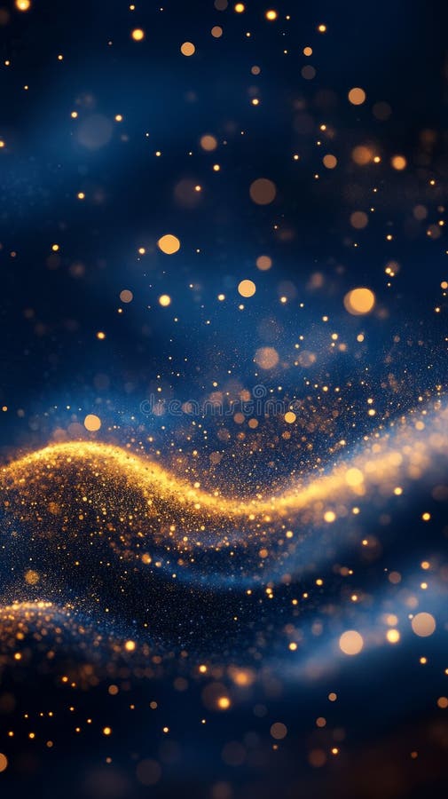 Vibrant Deep Indigo Banner with Neon Yellow Bokeh Frame Stock ...